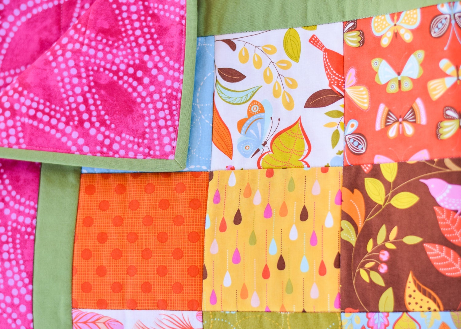 Baby girls quilt Baby play mat Feather crib bedding Baby | Etsy