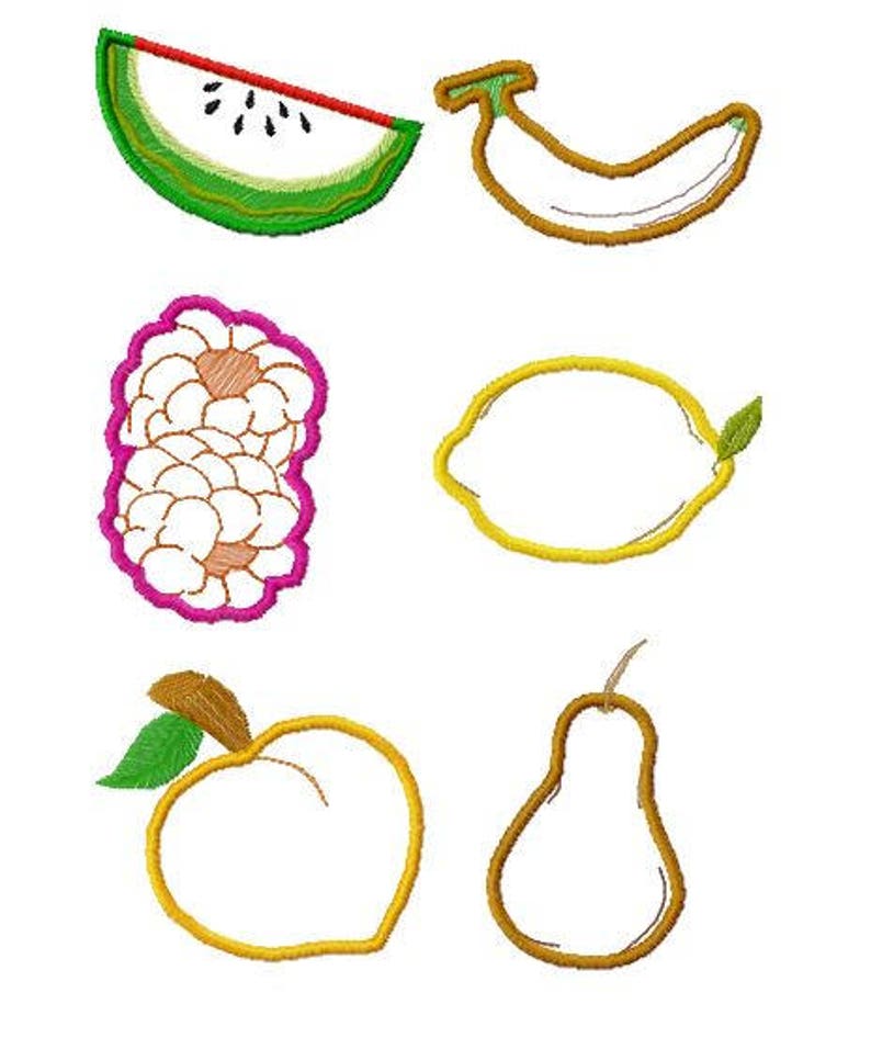 Fruit Applique 10 Fruit Machine Embroidery Design Pack - Etsy