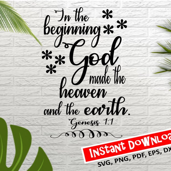 In the Beginning God Created the Heavens and the Earth - Etsy