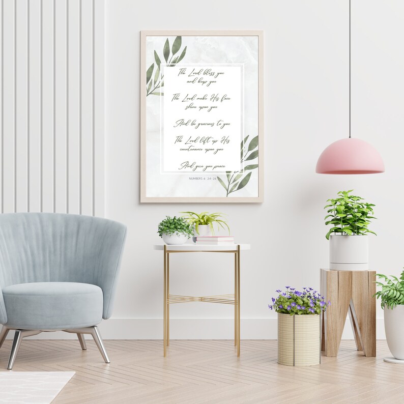 Bible Verse Wall Art Scripture Wall Art Numbers 6:24-26 - Etsy