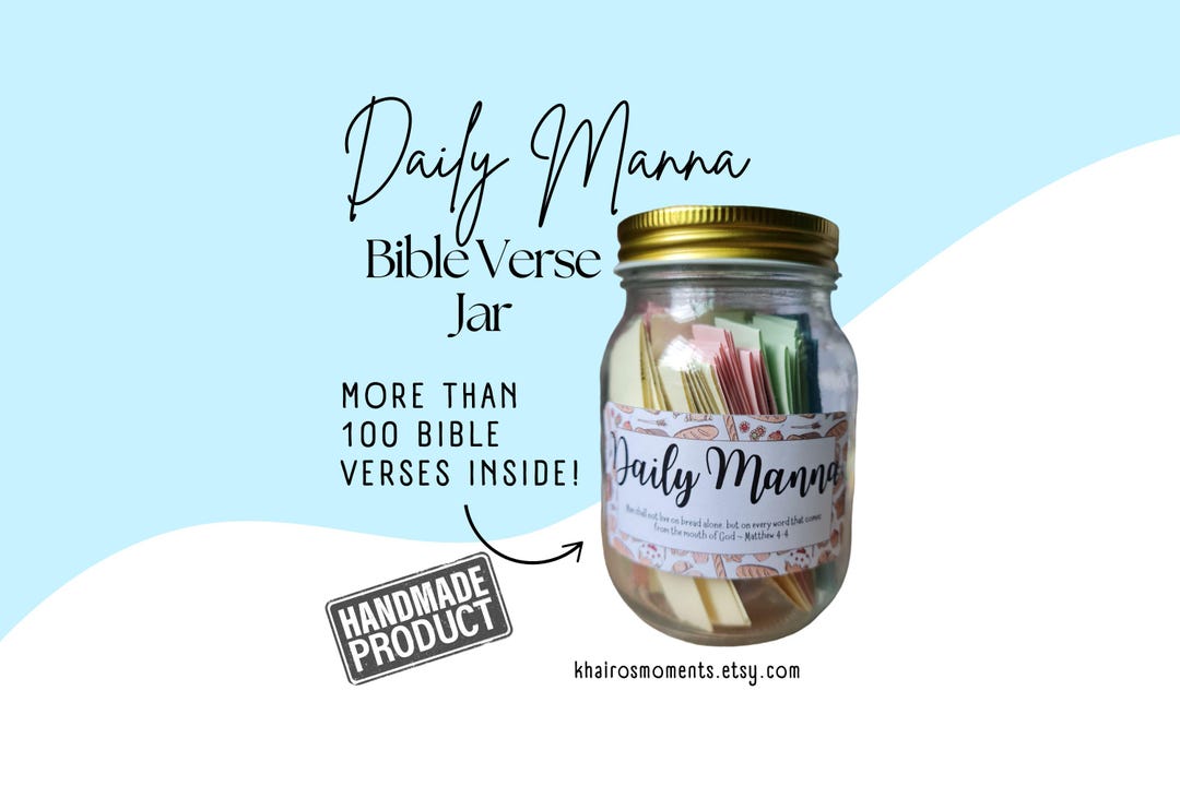 Daily Manna Jar, Bible Verse Jar, Bible Verses in Glass Jar, Daily ...