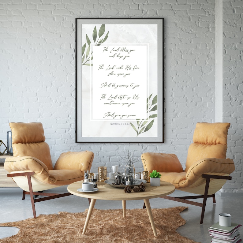 Bible Verse Wall Art Scripture Wall Art Numbers 6:24-26 - Etsy