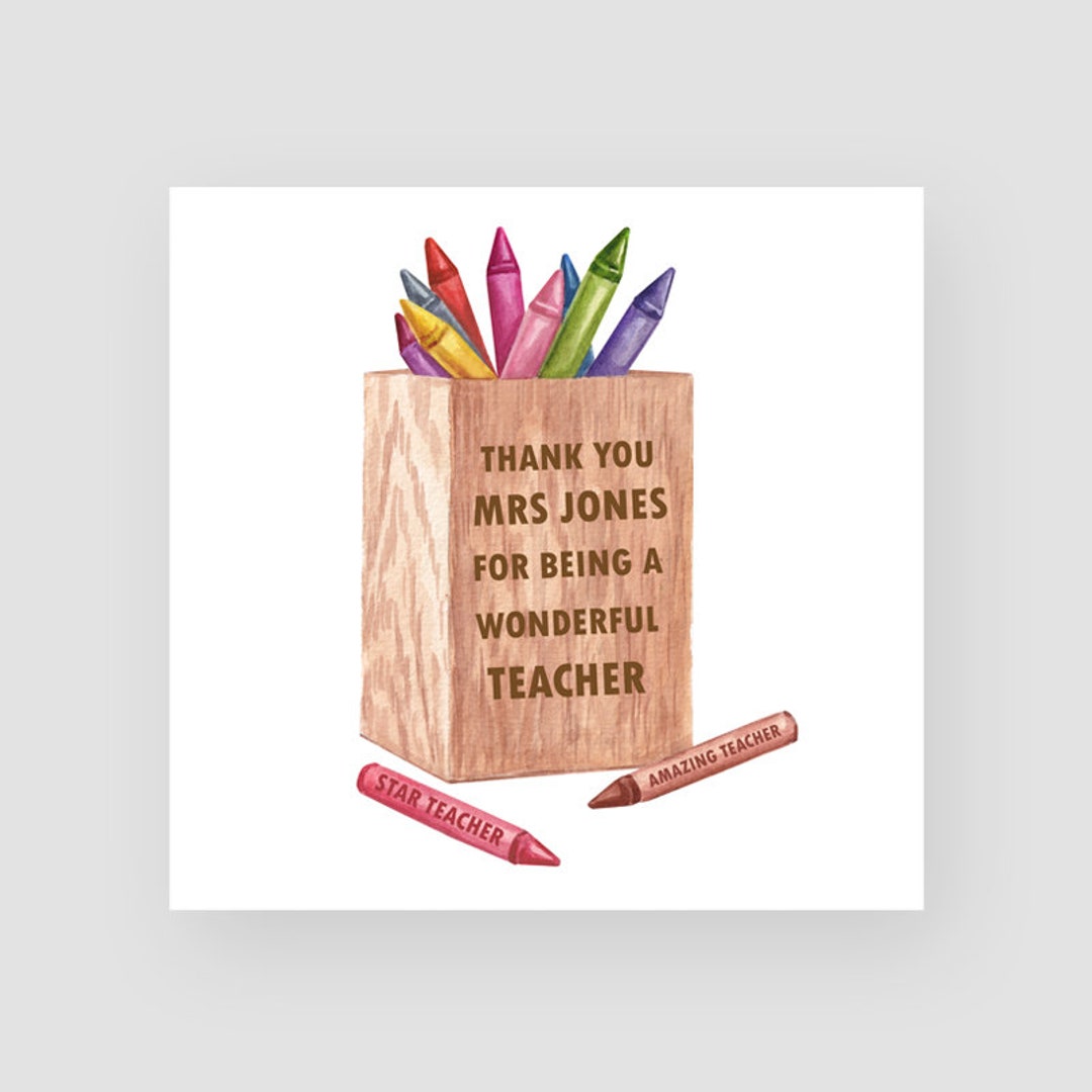 Personalised Teacher Thank You Card for World Teacher Day Handmade ...