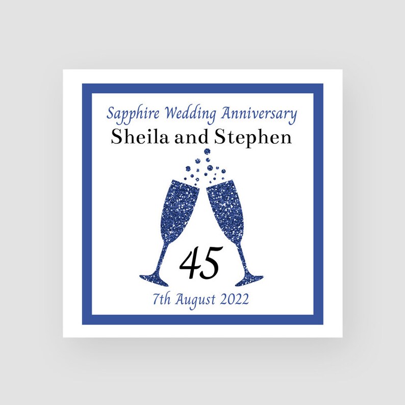 45th Anniversary Card Blue Sapphire Anniversary Card Forty - Etsy UK