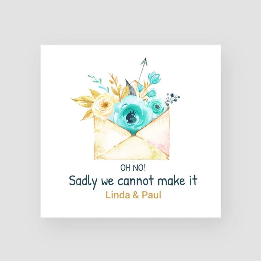 Personalised Wedding Card - With Regret - Golden Letter - RSVP Wedding ...