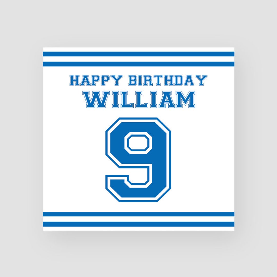 Personalised 9th Birthday Card - Happy 9th Birthday - Varsity Birthday ...