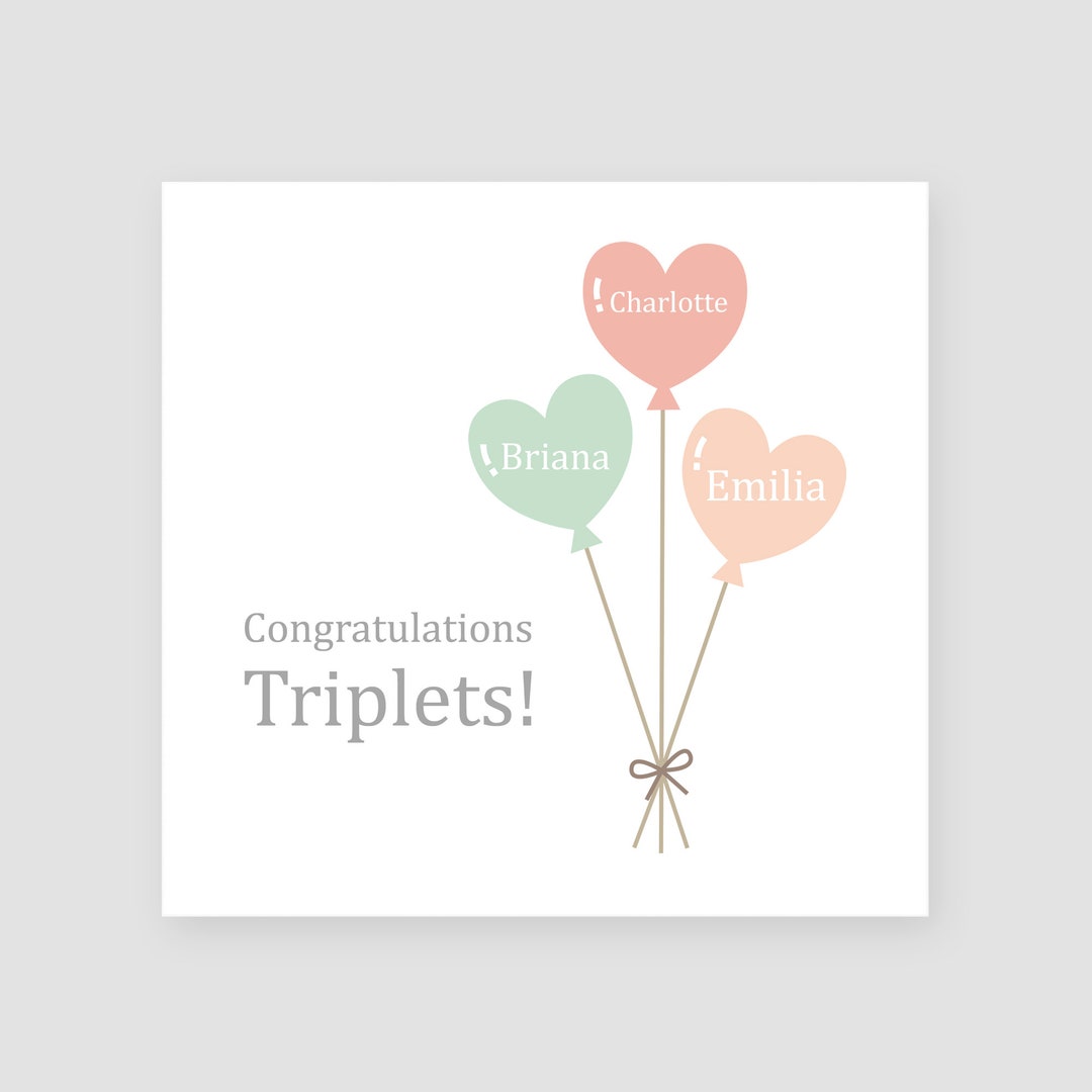Personalised New Baby Triplets Card Newborn Baby Girls Cards ...