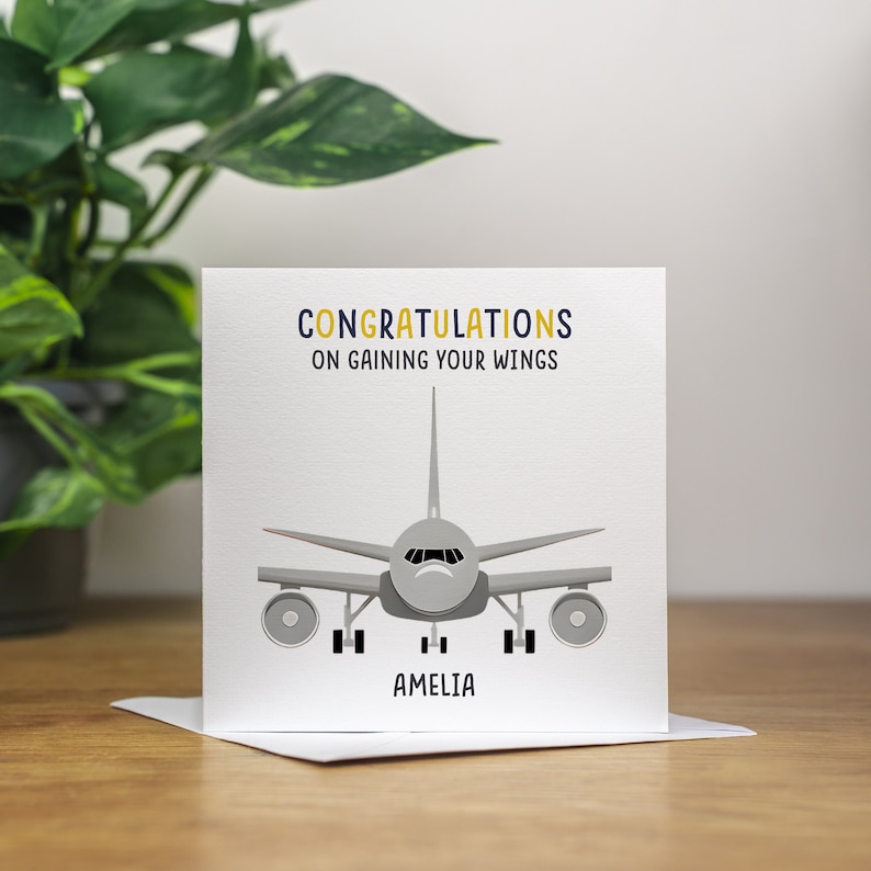 Personalised New Flight Attendant Card - Newly Qualified Air Hostess ...