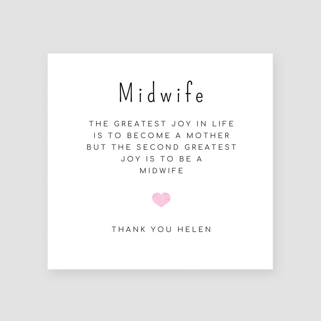 Personalised Midwife Thank You Card Midwife Definition Card Student ...