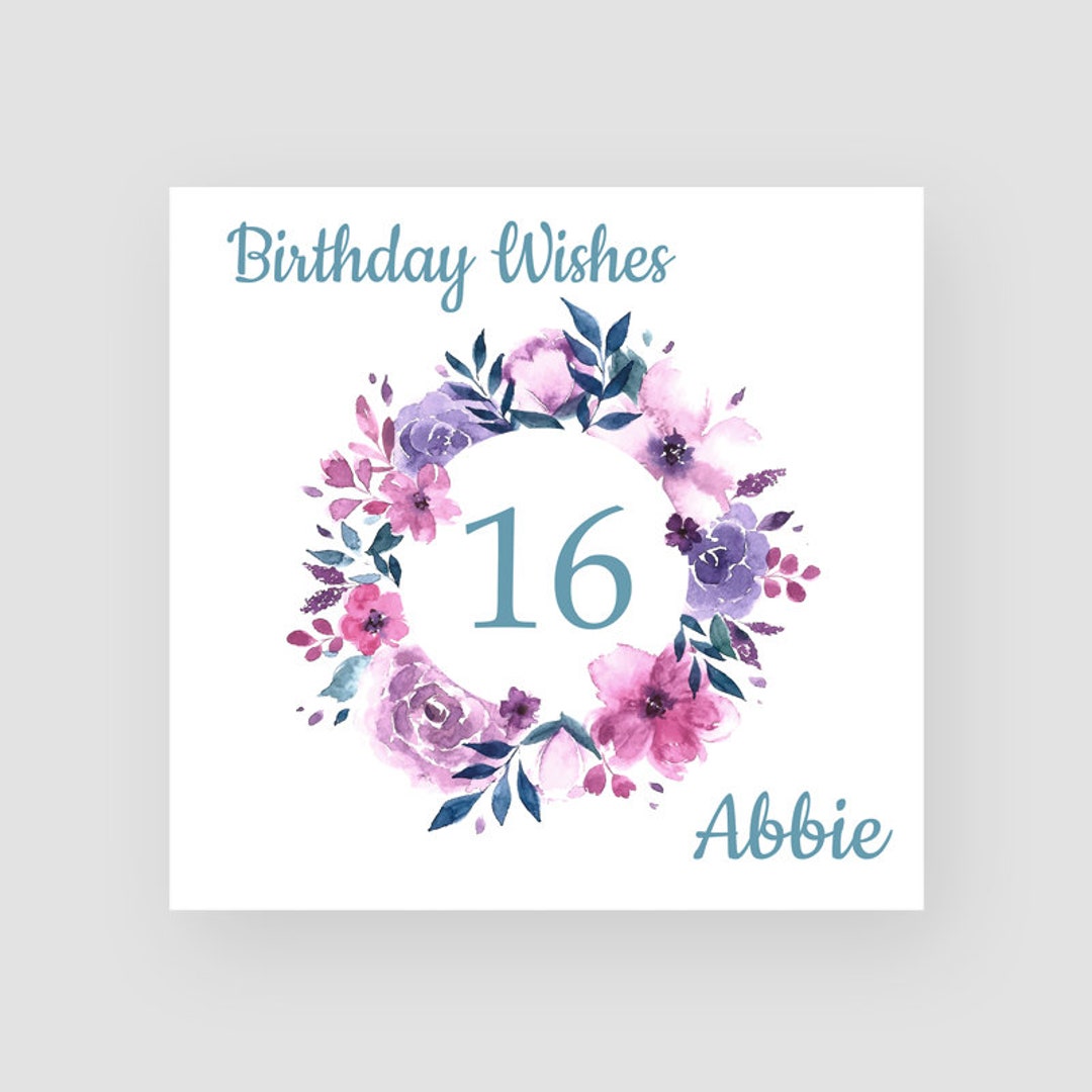 Personalised 16th Birthday Card for Her - Girl 16th Birthday Card ...