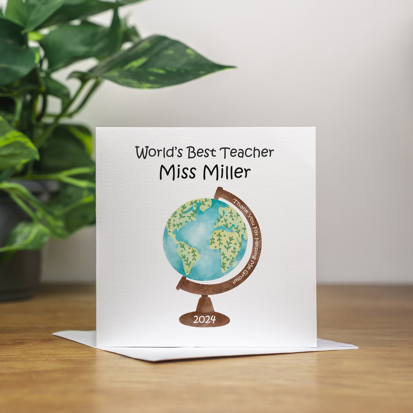 Personalised Teacher Thank You Card World's Best Teacher Card World ...