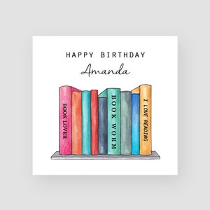 Personalised Book Birthday Card - Birthday Card for Book Lover - Novel ...