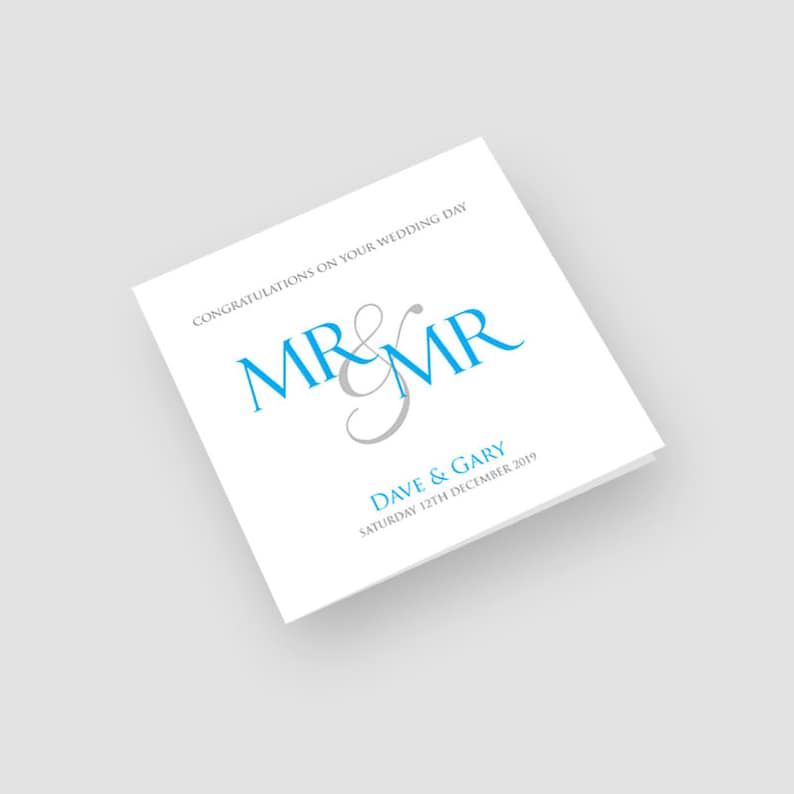 Personalised Wedding Day Card - Mr & Mr - Same Sex - Gay - Newly Wedded ...