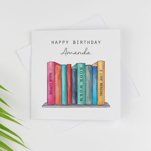 Personalised Book Birthday Card - Birthday Card for Book Lover - Novel ...