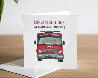 Personalised Congratulations on Becoming a Firefighter Card - Fireman ...