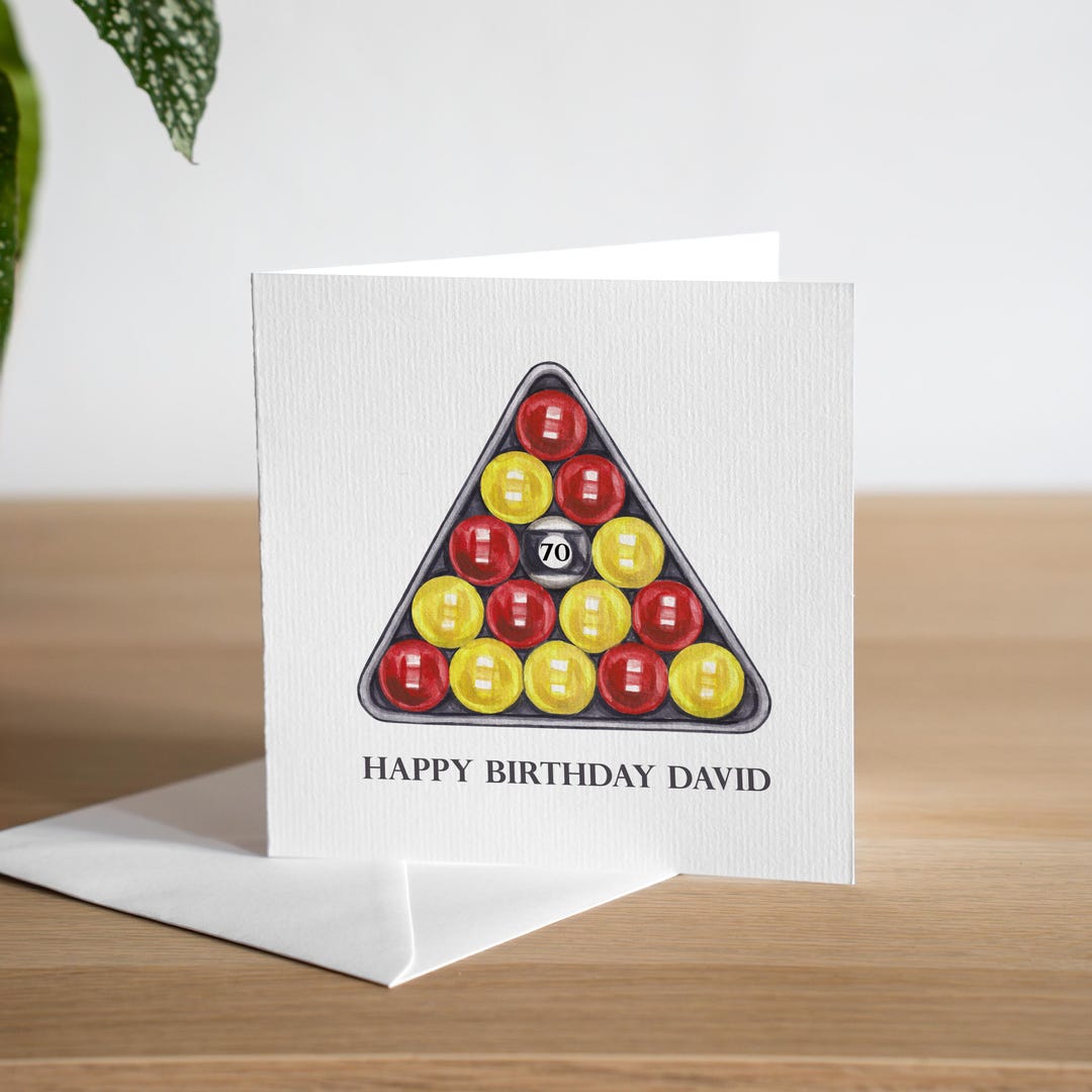 Personalised Snooker Birthday Card Dad Pool 70th Birthday Card Grandad ...