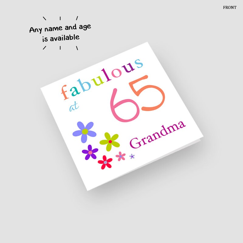 Personalised 65th Birthday Card Fabulous at 65 Aged 65 | Etsy UK