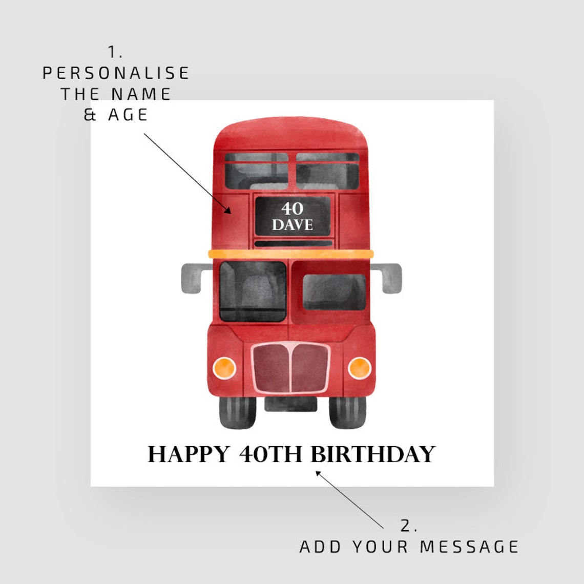 Personalised 40th Birthday Card for Him Happy 40th Birthday - Etsy