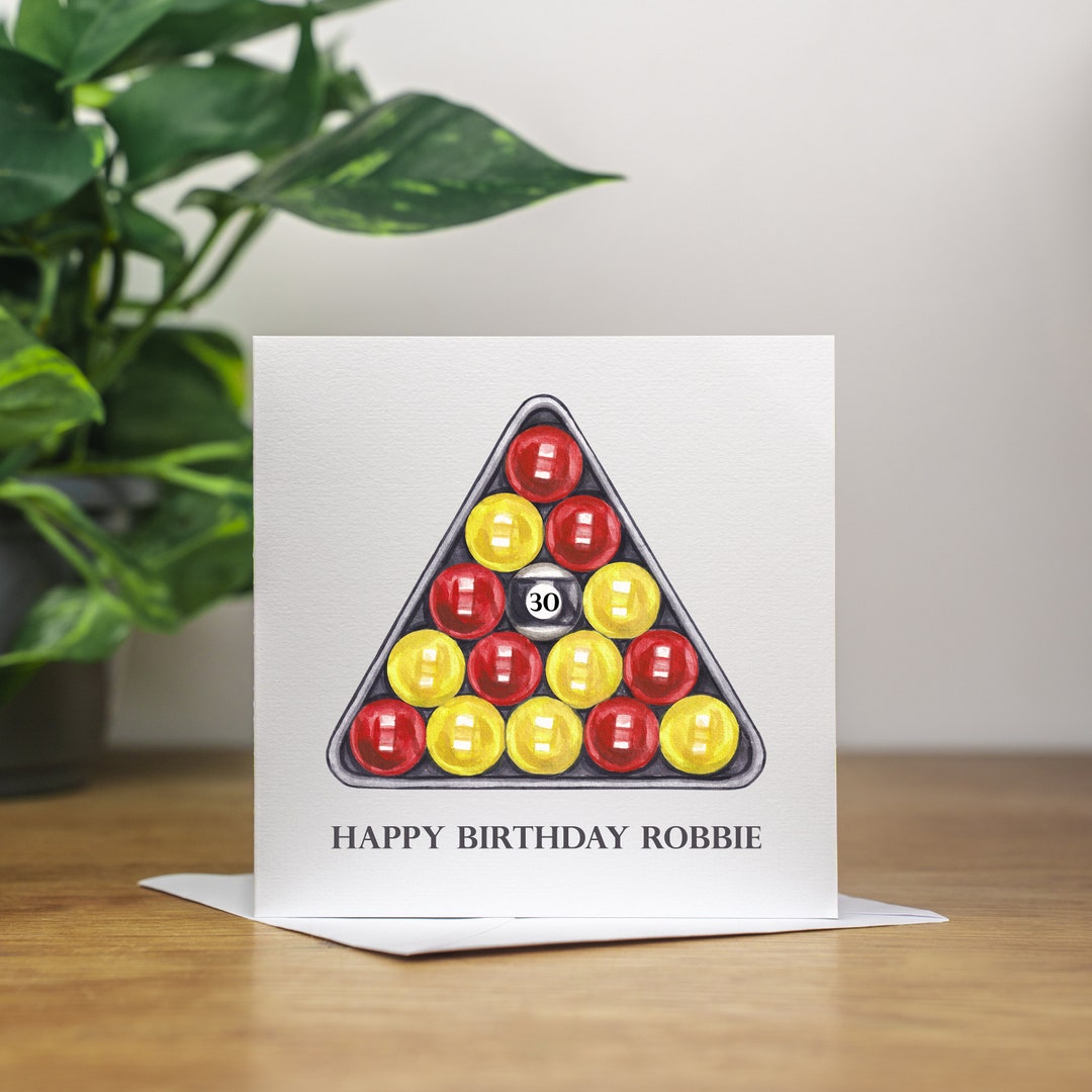 Personalised Snooker Birthday Card Son Pool 30th Birthday Card Grandson ...