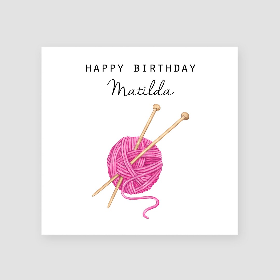 Personalised Knitting Birthday Card Mum Crochet Birthday Card Grandma ...