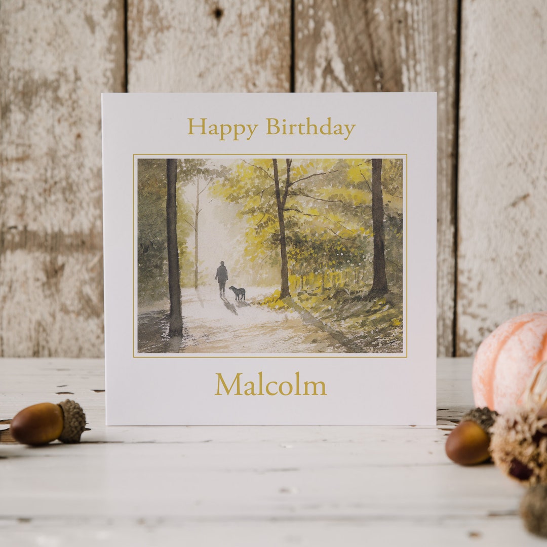 Personalised Dog Walker Birthday Card - Watercolour Birthday Card ...