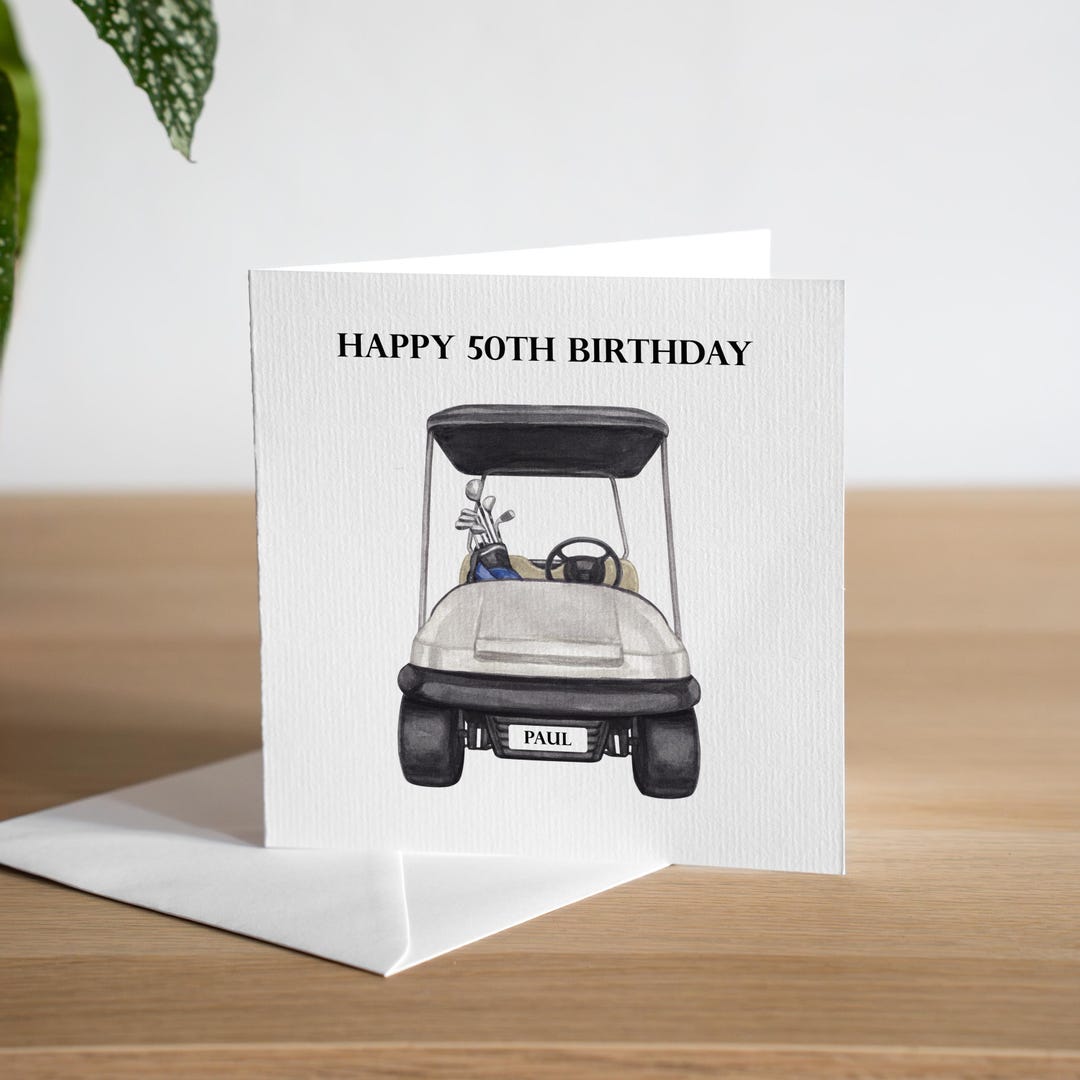Personalised Golf 50th Birthday Card Him - Golfer Birthday Card - 50th ...