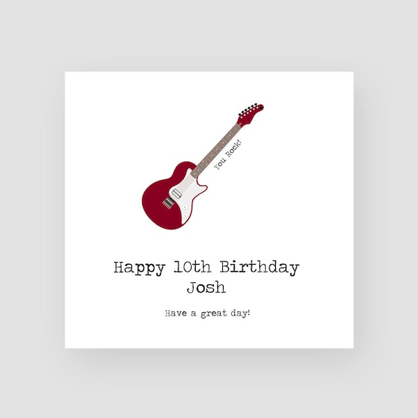 Guitar Happy Birthday Card - Etsy