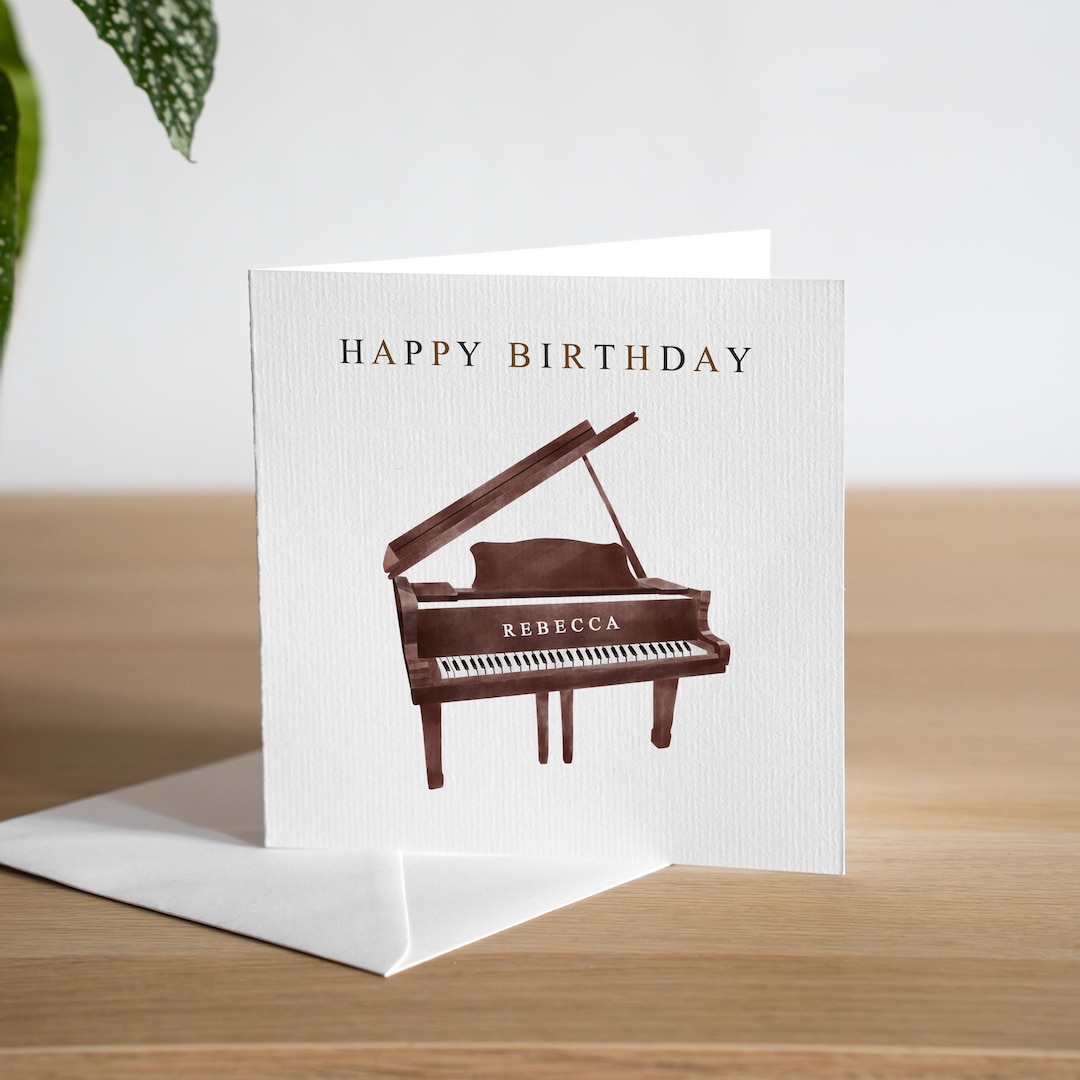 Personalised Piano Birthday Card Organ Birthday Gift Dad Pianist ...
