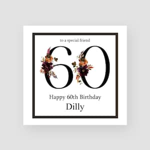 Personalised 60th Birthday Card - Sixtieth Birthday Card - Aged 60 ...