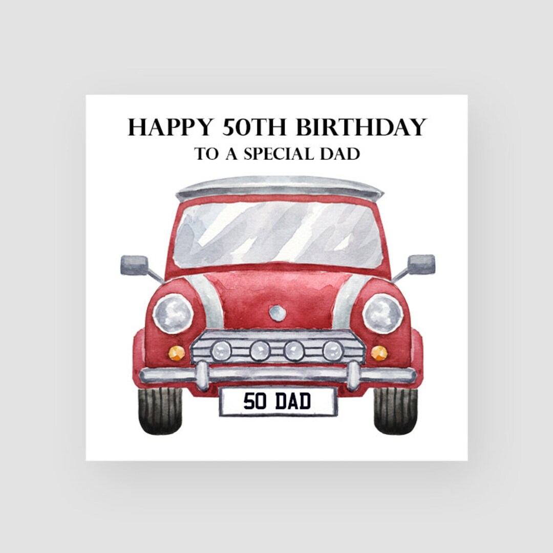 Personalised 50th Birthday Card Vintage Car Birthday Card Birthday ...