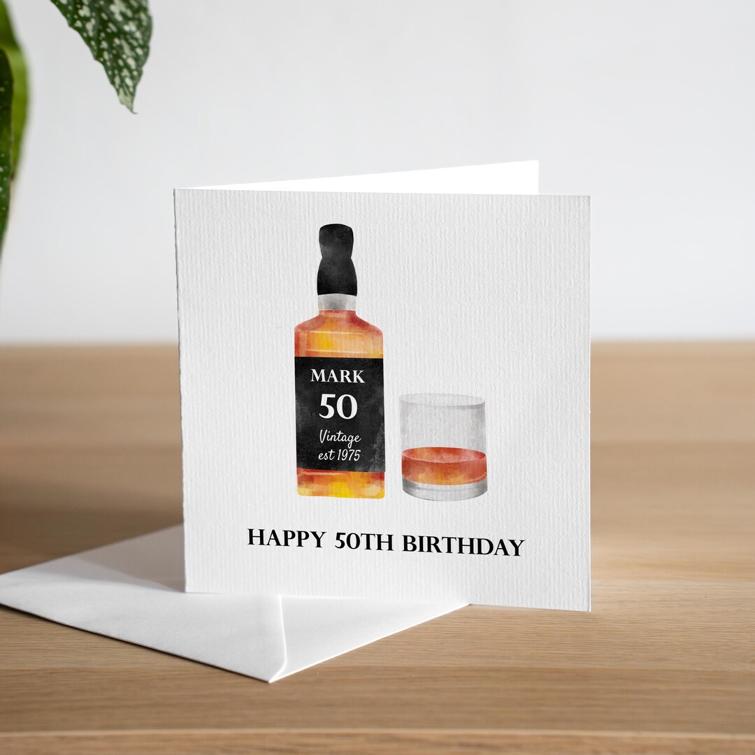 Personalised 50th Birthday Card - Fiftieth Birthday Card - Aged 50 ...