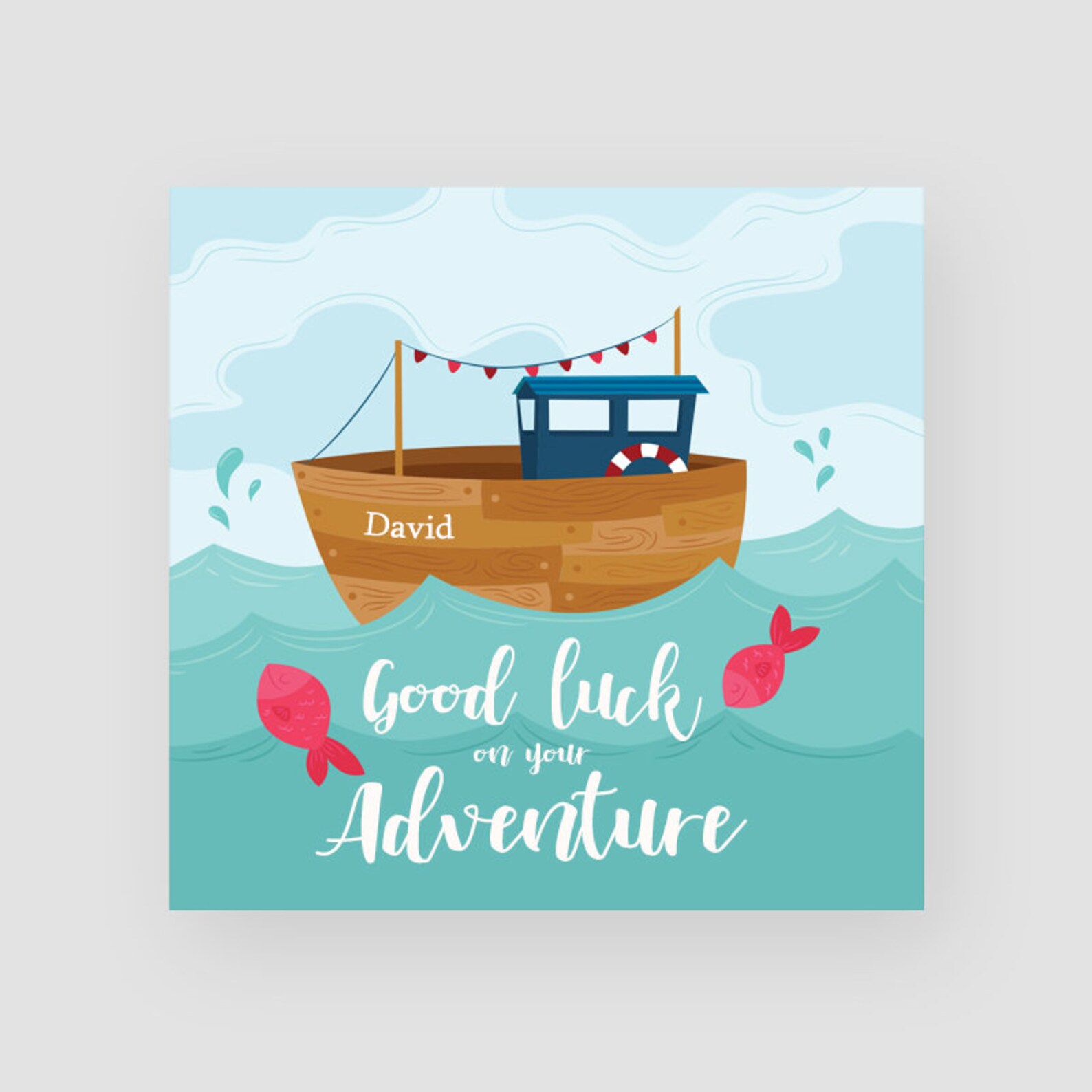 Personalised Good Luck Card Good Luck on Your Adventure - Etsy UK