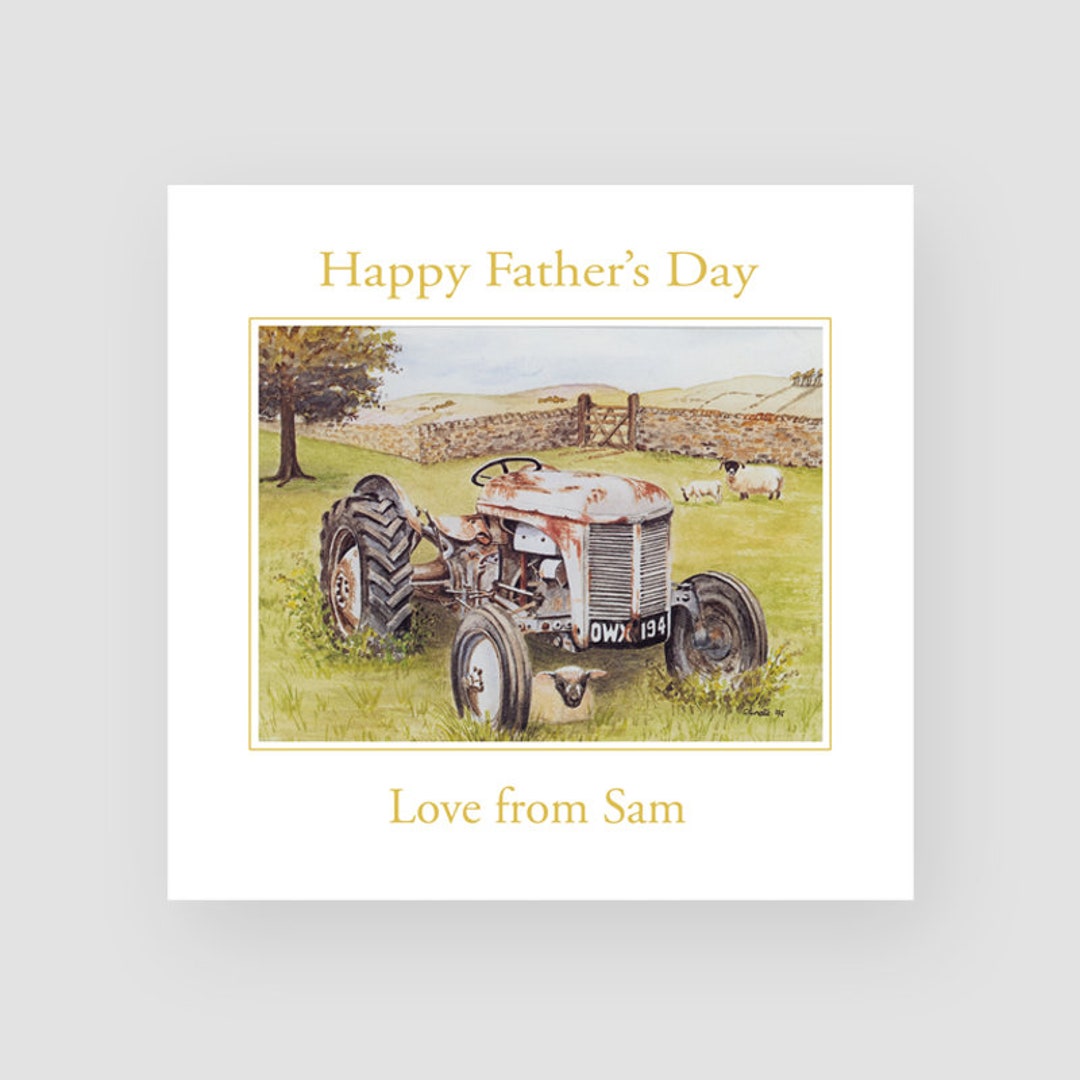 Personalised Tractor Father's Day Card - Farmer Father's Day Card ...