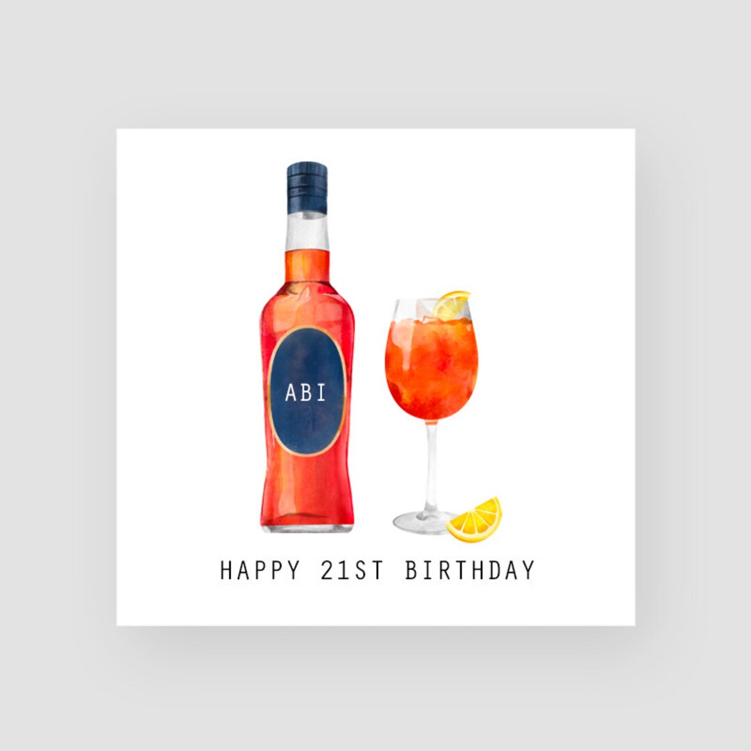 Personalised Aperol Spritz Birthday Card Personalised 21st Birthday ...