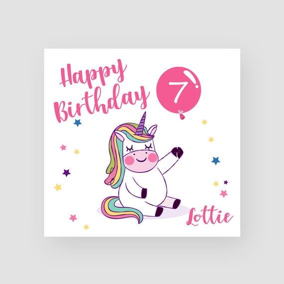 Greeting Cards Paper & Party Supplies girl age 7 card 7th birthday card ...