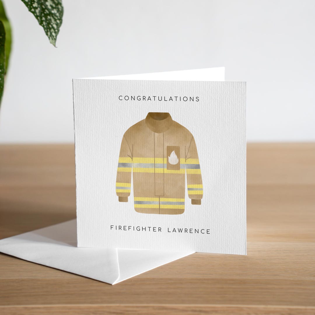 Personalised New Firefighter Card Congratulations Student Fireman ...