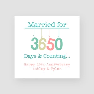 Personalised 10th Anniversary Card Tin Anniversary Card Married for ...