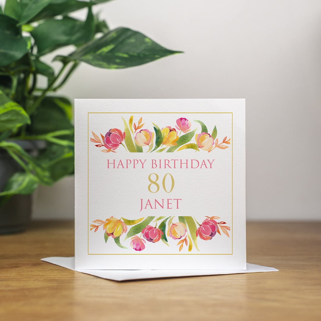 Personalised 80th Birthday Card for Her - 80th Birthday Card Mum - 80th ...