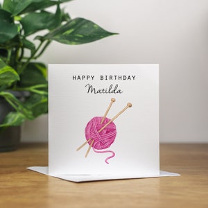 Personalised Knitting Birthday Card Mum Crochet Birthday Card Grandma ...