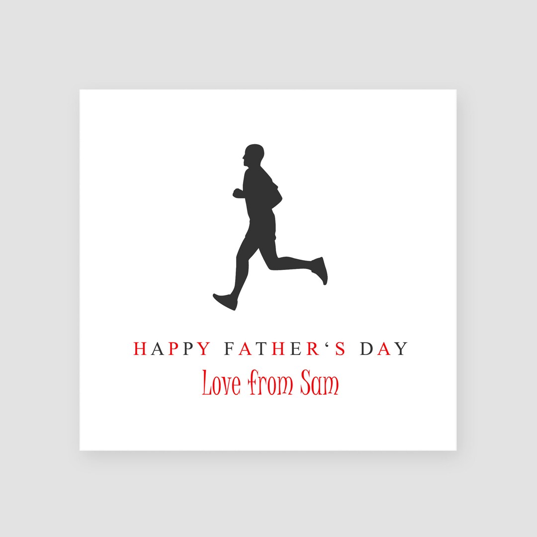 Personalised Running Father's Day Card - Jogger Father's Day Card ...