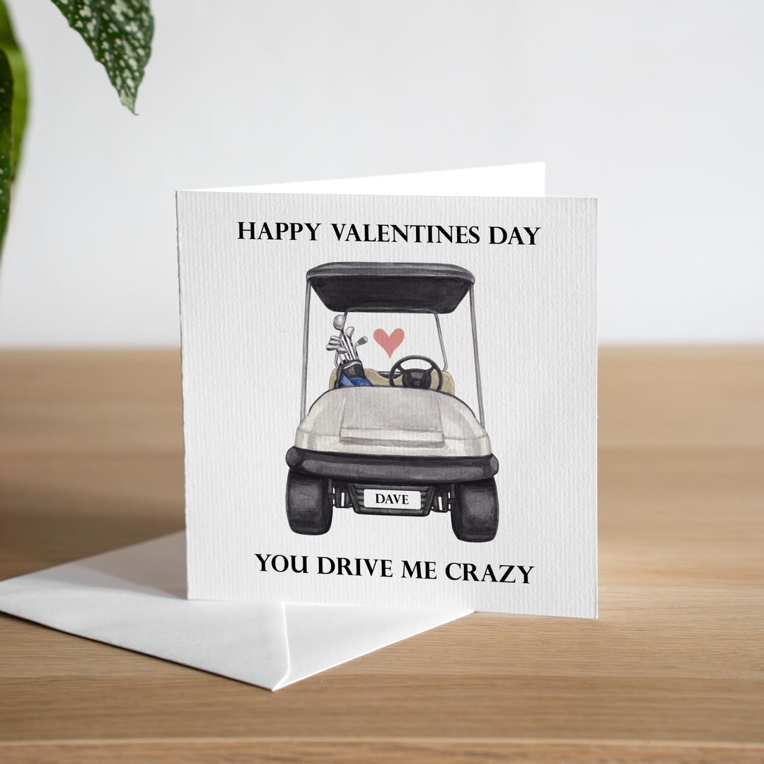 Personalised Golf Valentines Day Card for Him - Golfer Valentines Card ...