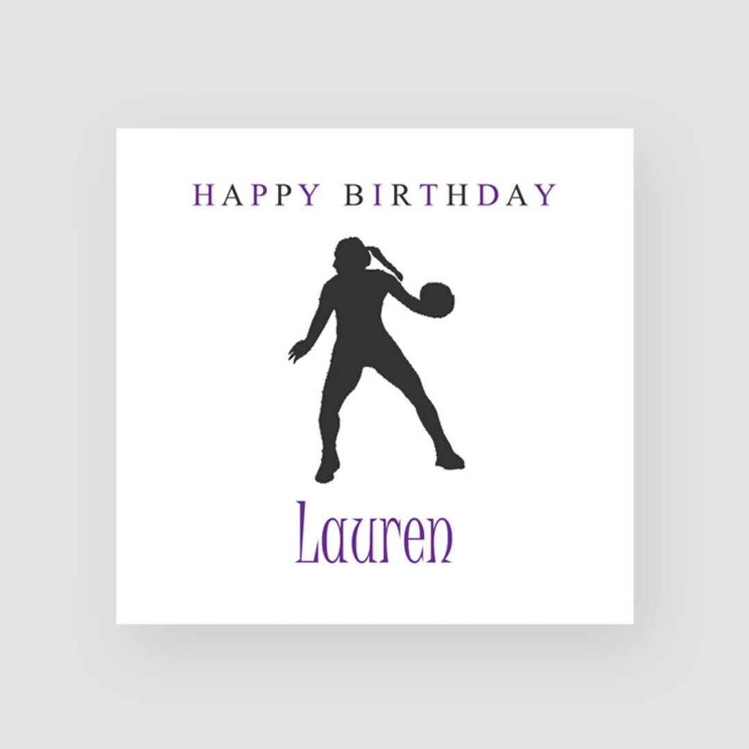 Personalised Netball Birthday Card for Her - Sport Birthday Card ...