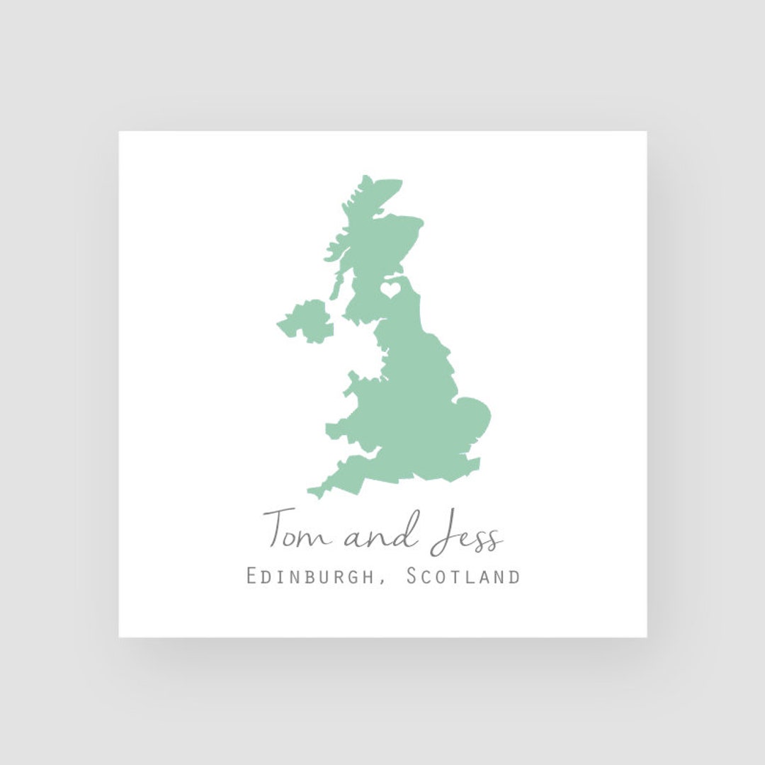 Personalised New Home Card - GB Map - Good Luck Card - Moving House ...
