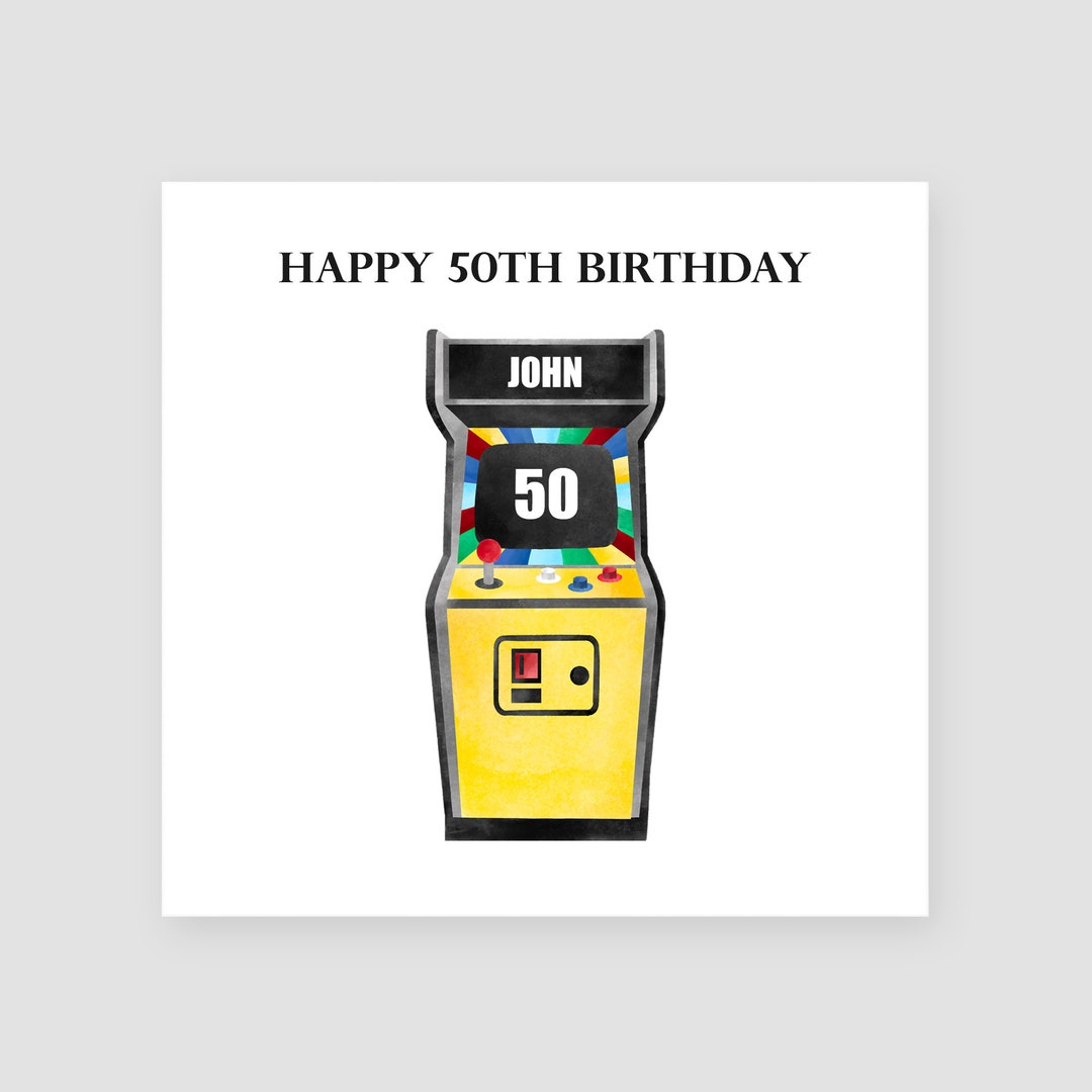 Personalised Male 50th Birthday Card for Gamer - 50 Birthday Card ...