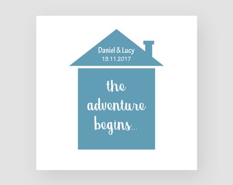 Personalised New Home Card GB Map Good Luck Card Moving | Etsy