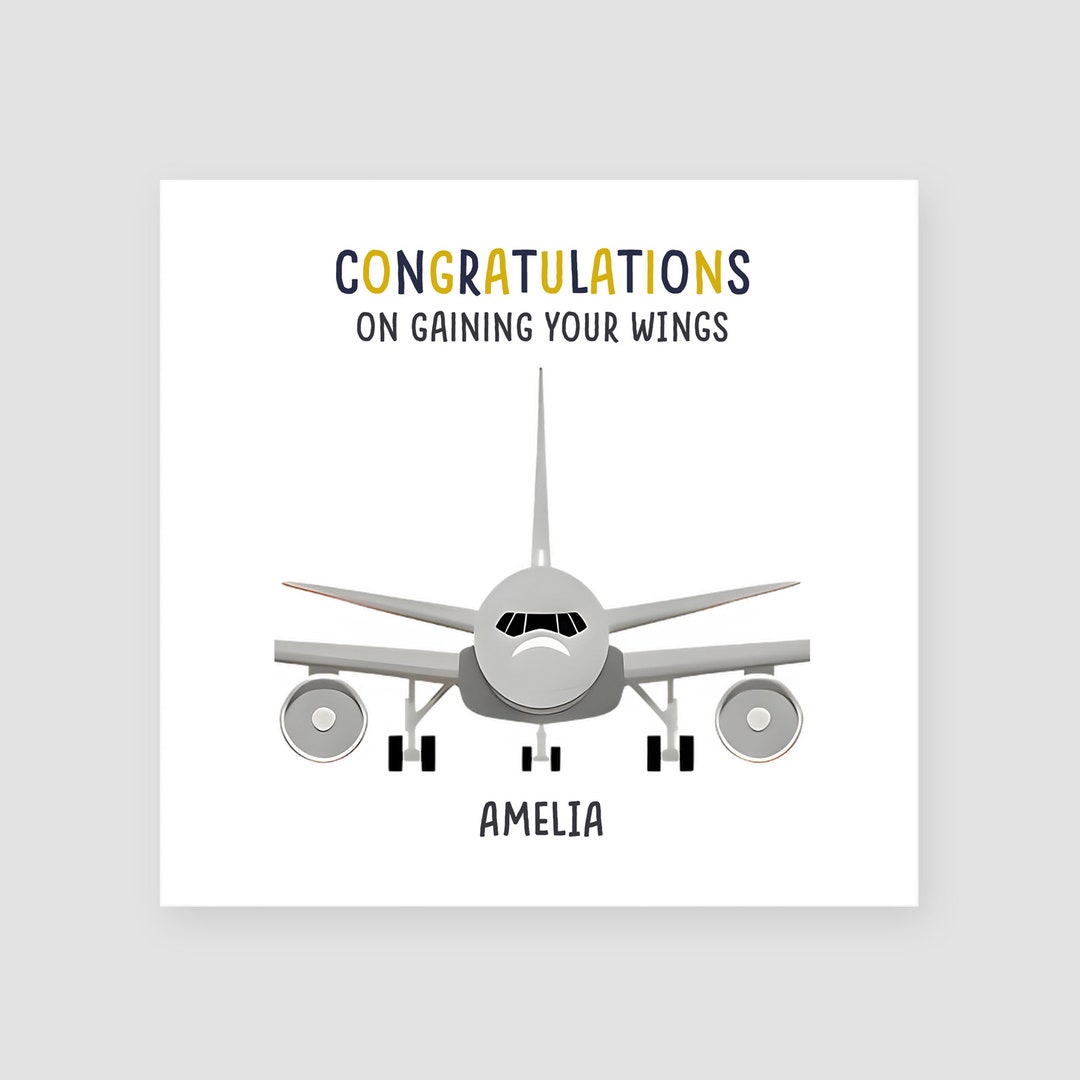 Personalised New Flight Attendant Card - Newly Qualified Air Hostess ...