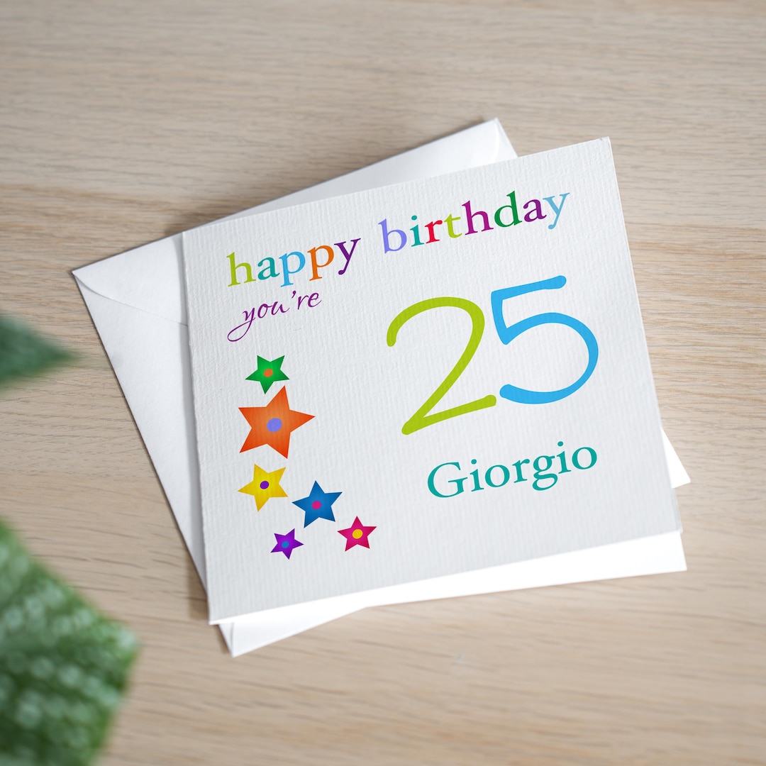 Personalised 25th Birthday Card Son Twenty Fifth Birthday Card Grandson ...