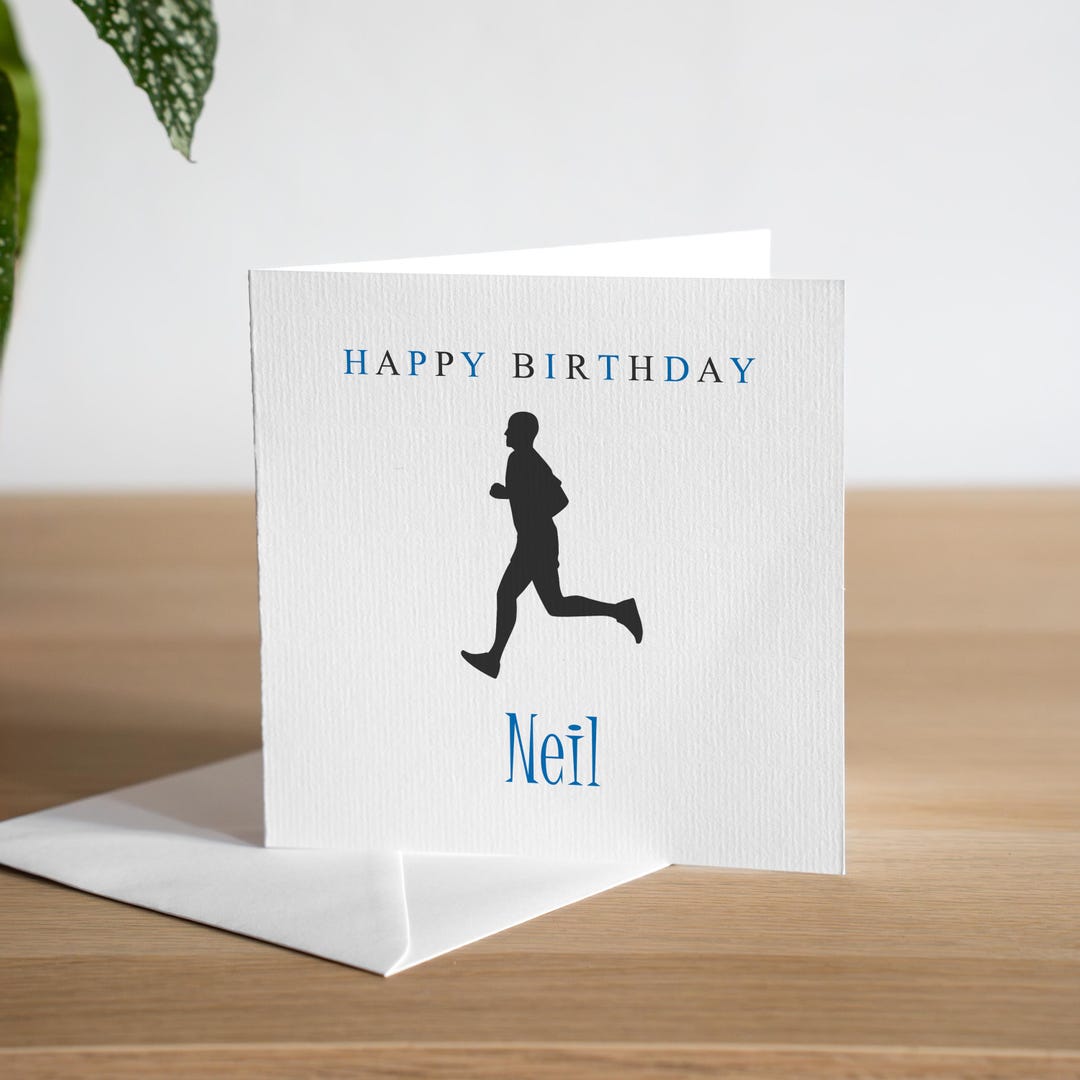Personalised Runner Birthday Card for Him - Birthday Card for Runner ...