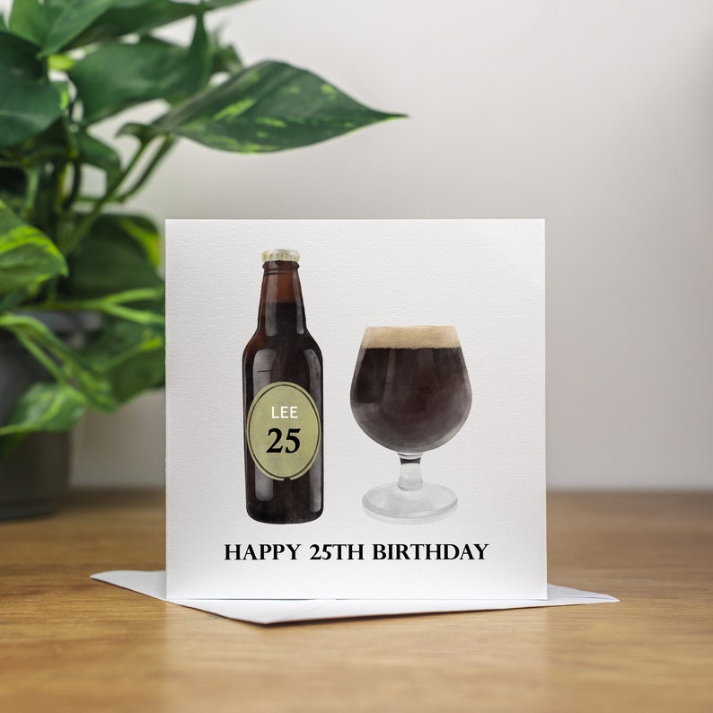 Personalised 25th Birthday Card Son Craft Beer Birthday Card Twenty ...