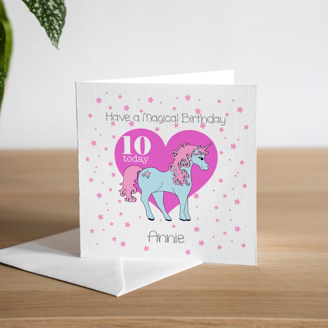 Personalised 10th Birthday Card for Her - Tenth Birthday Card - Age 10 ...